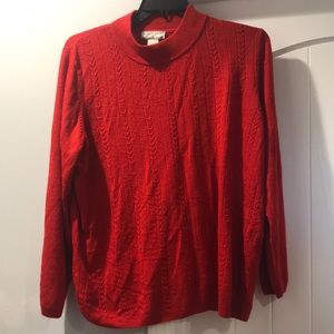 Allison Daley | Sweaters | Allison Daley Red Cable Sweater 3x | Poshmark